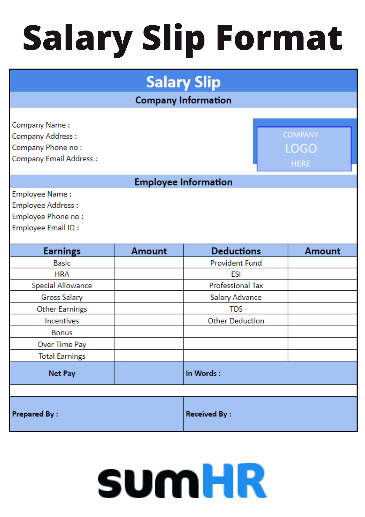 Salary Slip Format And Templates For HRs